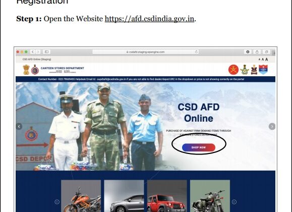 AFD CSD India Online Shopping Portal | afd.csdindia.gov.in login